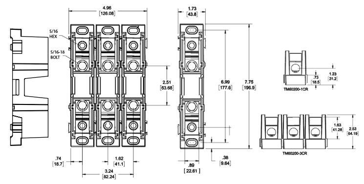 Bussmann TM60200 200A Class T Fuse Holder