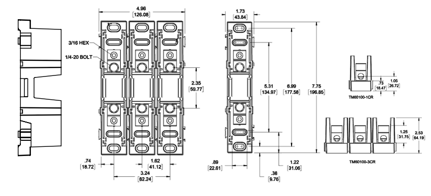 Bussmann TM60100 100A Class T Fuse Holder